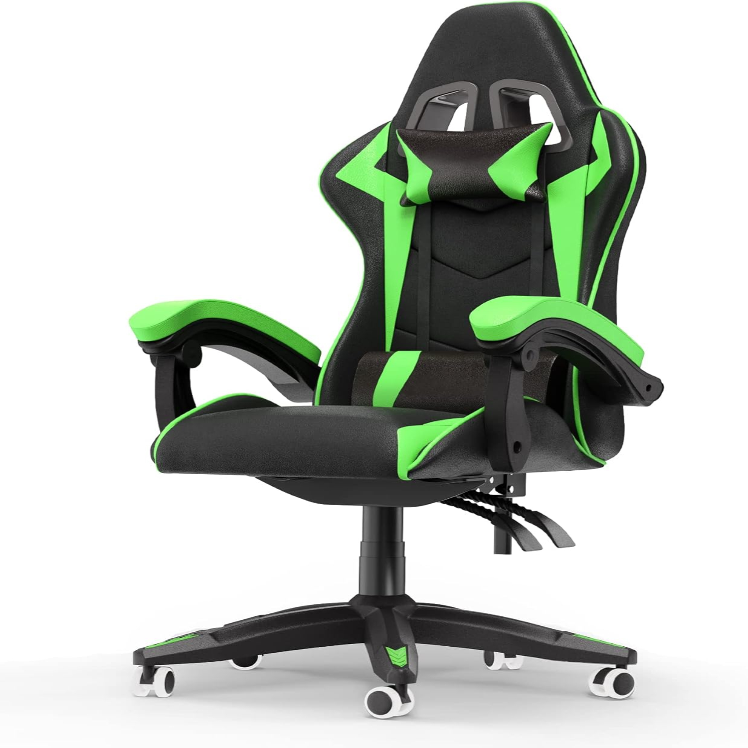 Gaming/Gamer Chair Black Ergonomic Computer Seat with Headrest and ...