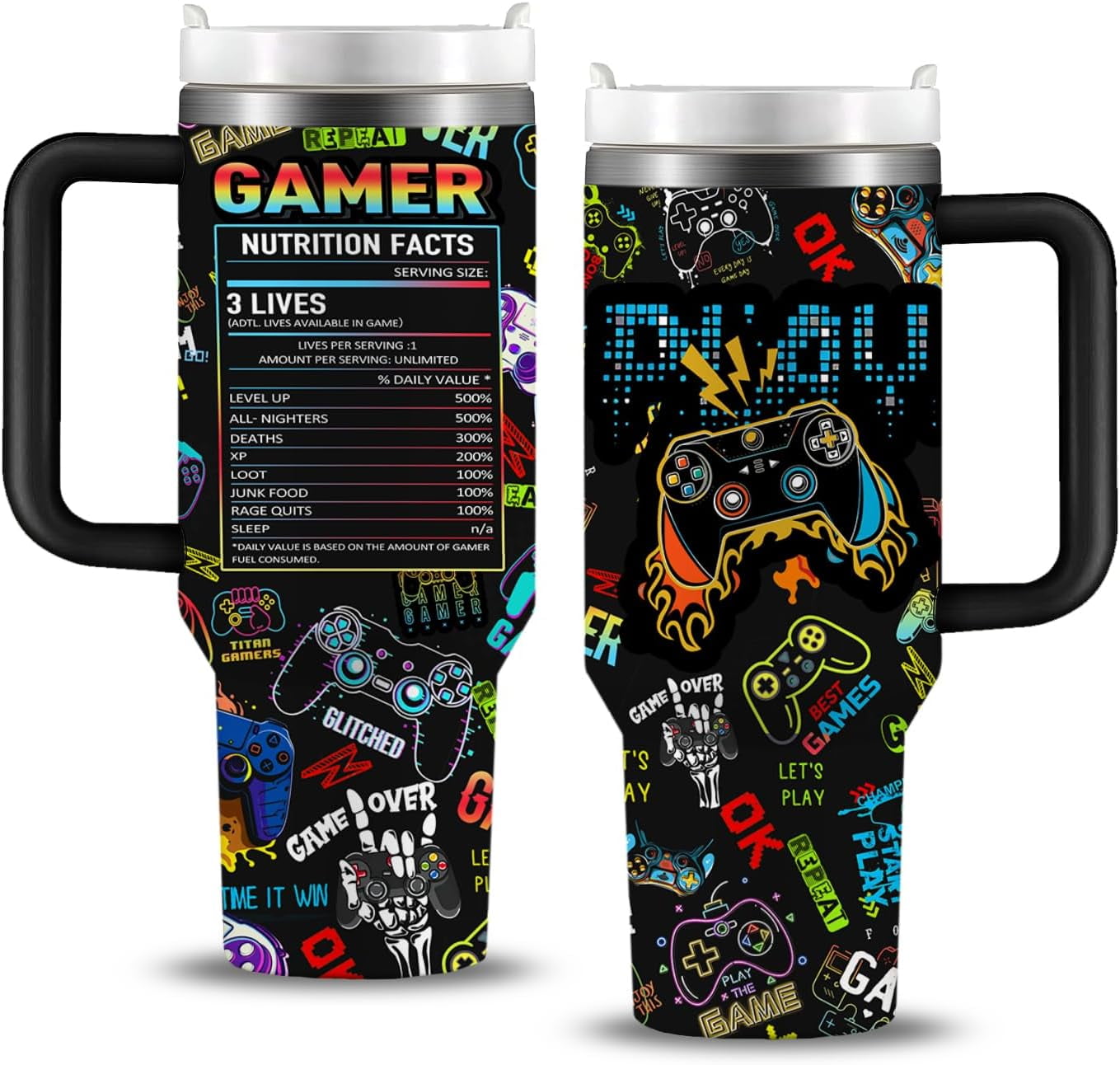 Gaming Gifts for Men Boys, Gamer Gifts for Men, 40oz Gamer Tumbler Cup ...