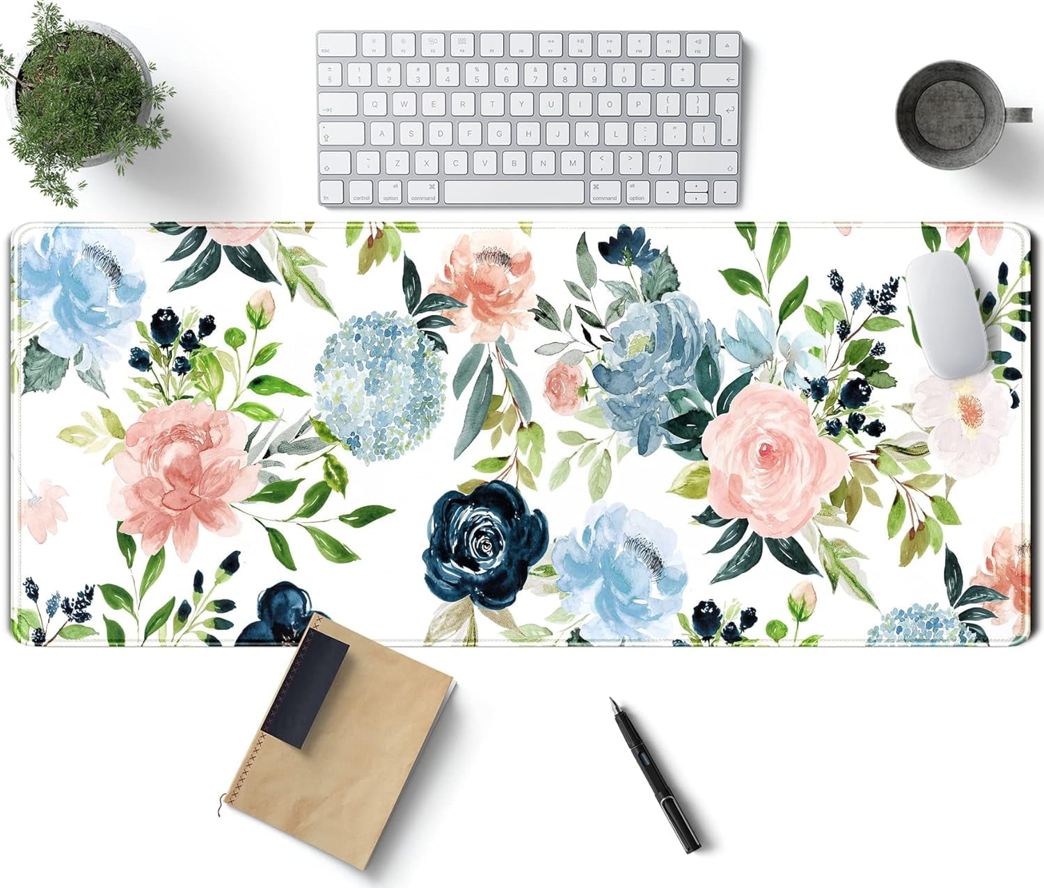 Gaming Green Desk Mat Desk Mouse Pads Purple Blue Pink Floral Mouse Pad ...