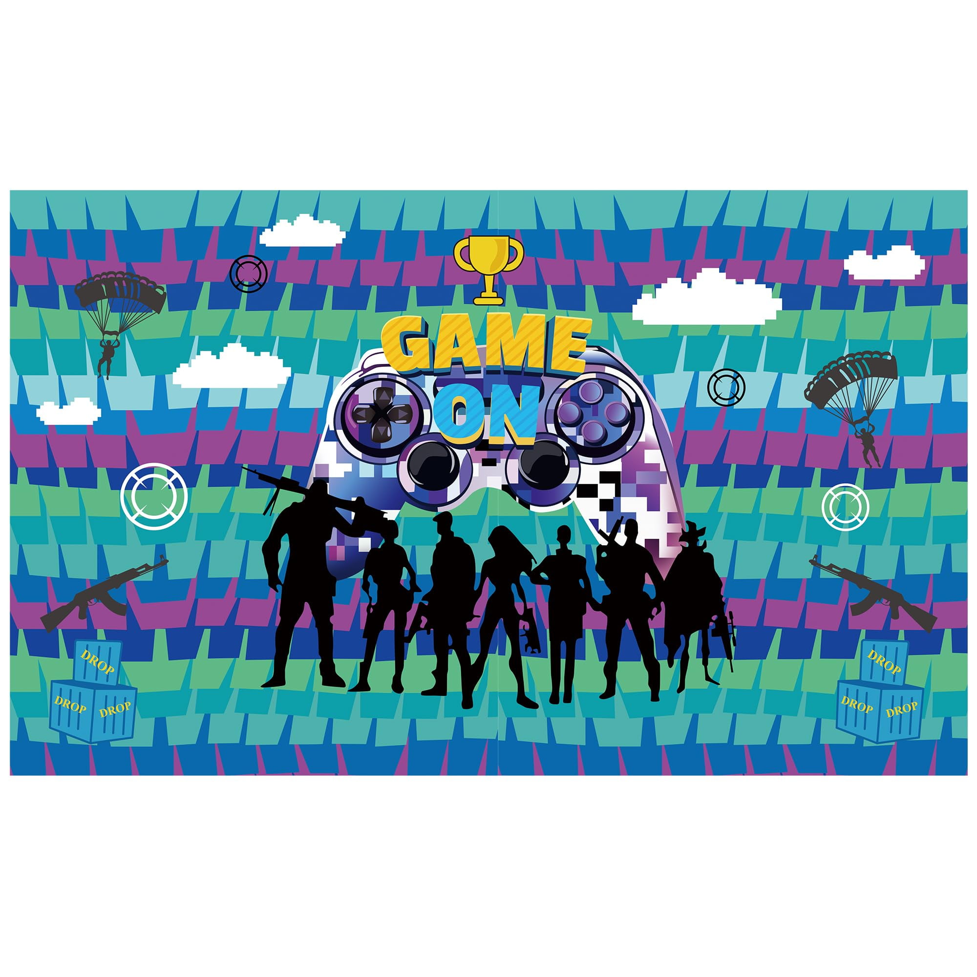 Gaming Happy Birthday Banner SSF20 Decorations, 70.8x43.3 inch Video ...