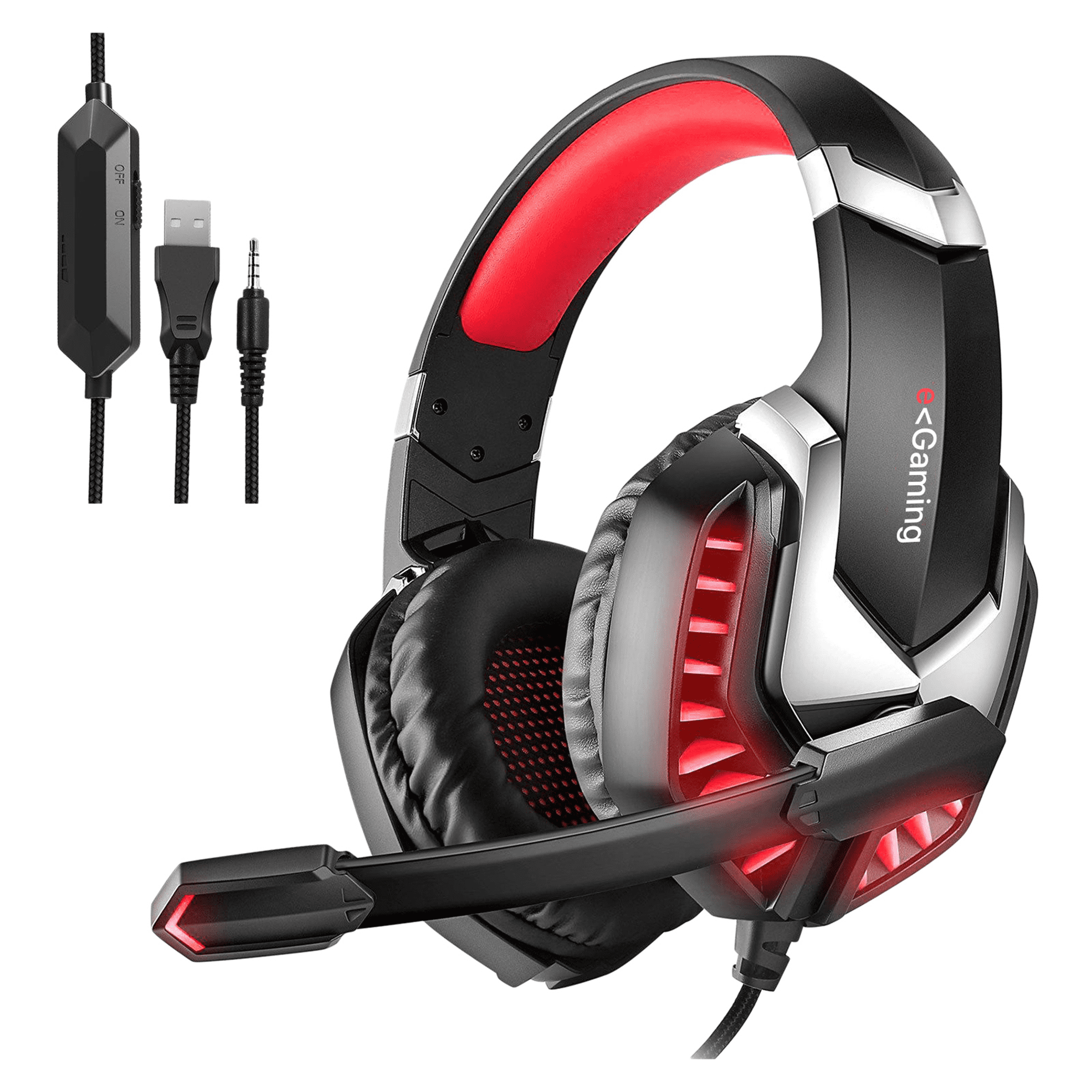 Gaming Headset with Microphone, LED Lights, Compatible with Nintendo ...