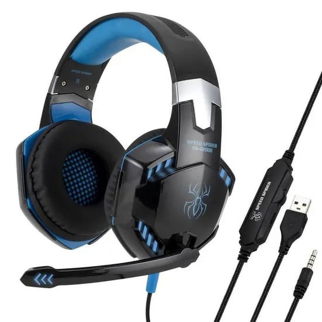 Gaming Headset Over-ear Headphones with Volume Control LED Light Cool ...