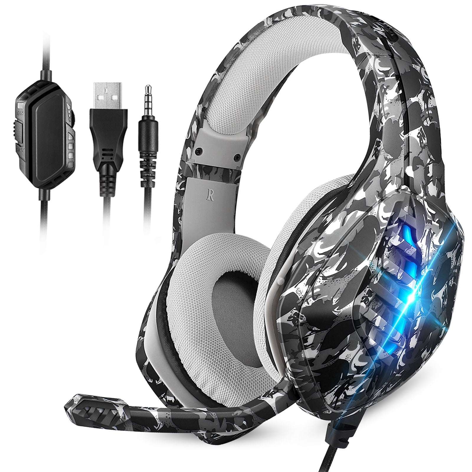 Gaming Headset for PC, PS4, Xbox One, Surround Sound Wired Headphones ...