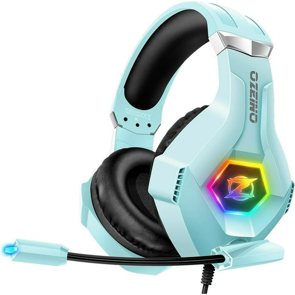TTTYBA-Gaming Headset for Ps5 Ps4 Switch Xbox PC with RGB Light, White ...