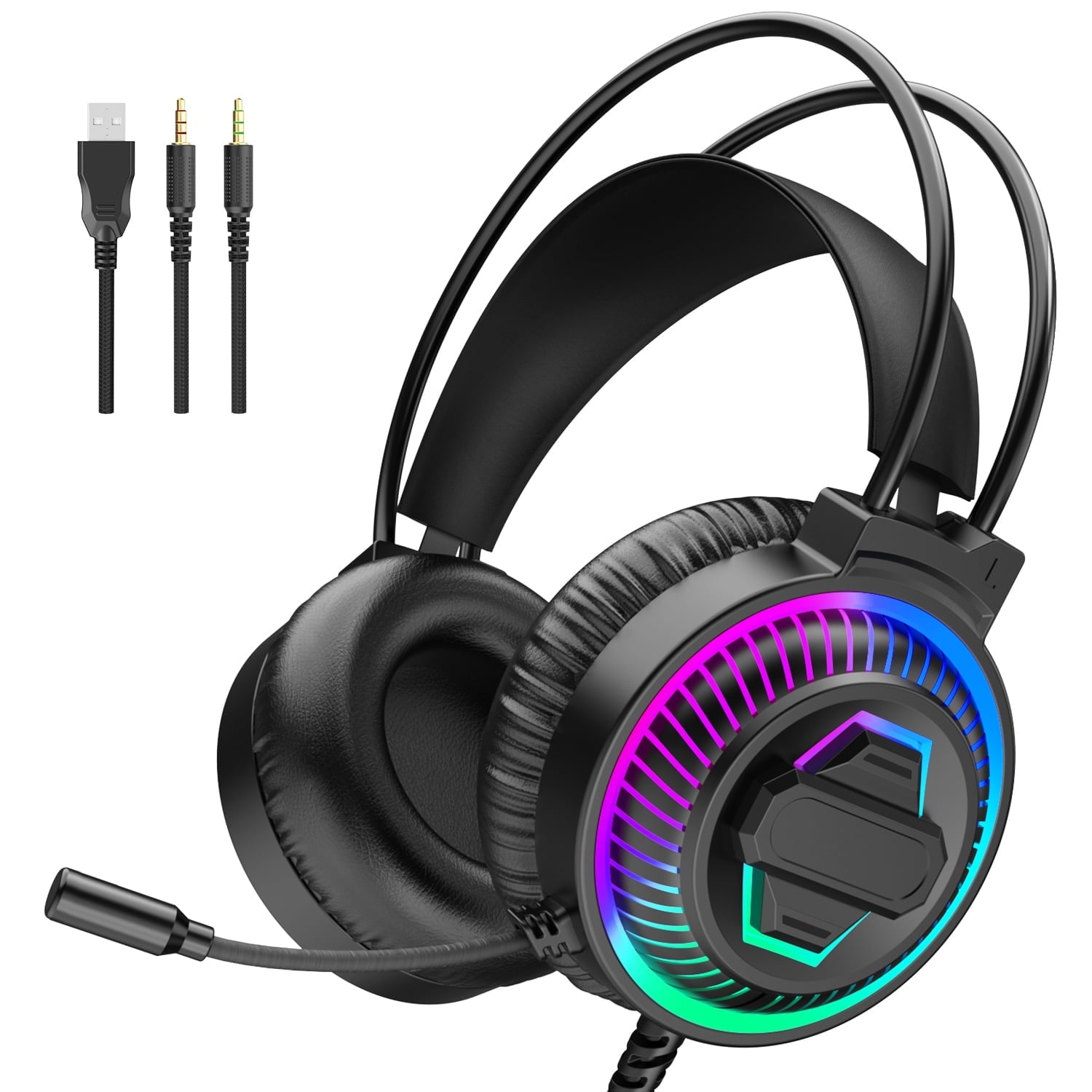 Cshidworld Gaming Headset, PC PS5 PS4 Xbox Headphones, 7.1 Surround ...