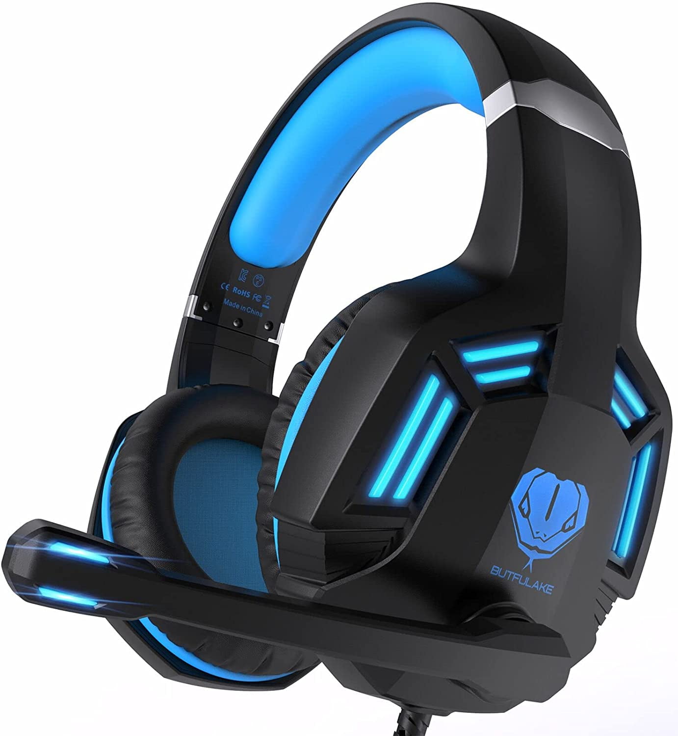 Gaming Headset for PS4, PC, Xbox One, PS5, Nintendo Switch, Wired Over ...