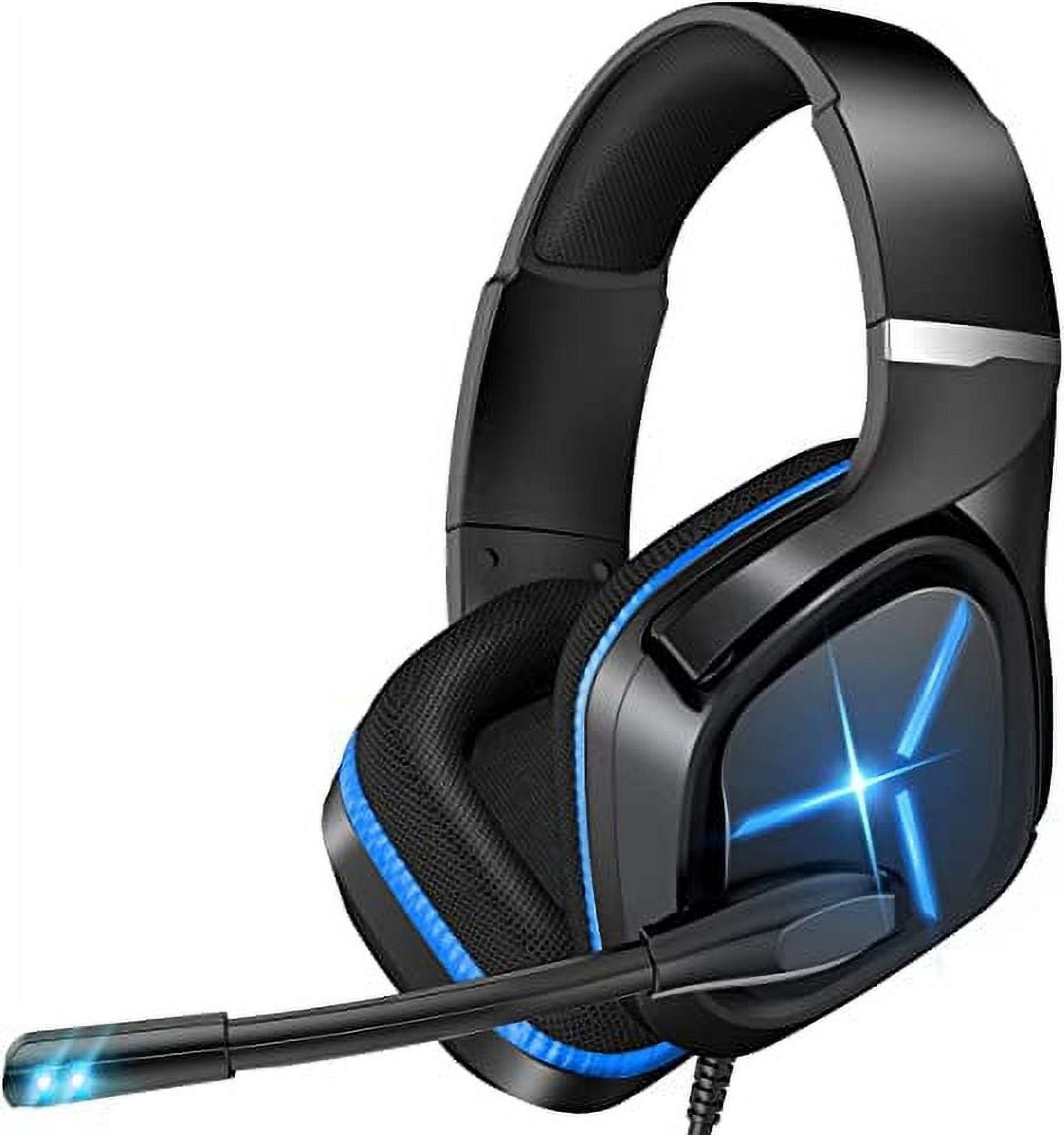 Gaming Headset with LED Light, Wired Over-Ear Headphones with Mic for ...