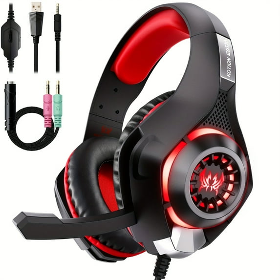Gaming Headset for PS4 PS5 Xbox One Switch PC with Noise Canceling Mic ...