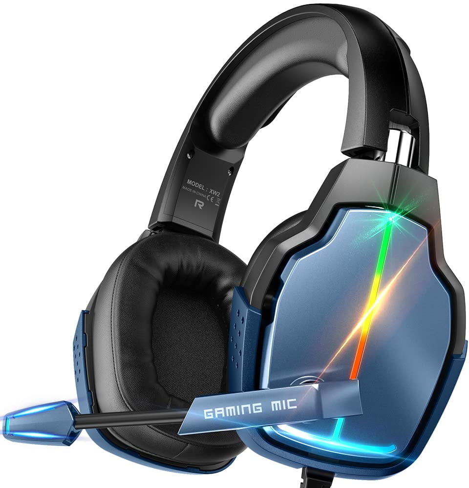 Gaming Headset for PS4 PS5 with Noise Microphone, Sourround Sound, RGB ...