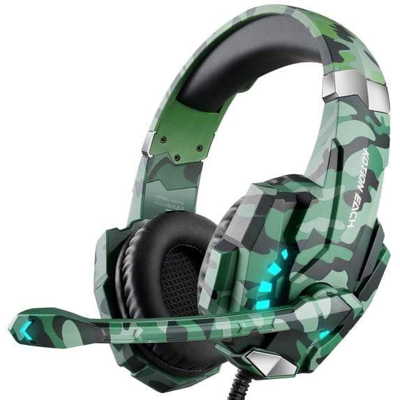 Gaming Headset with Microphone, Headphones Over Ear with LED Lighting 3 ...