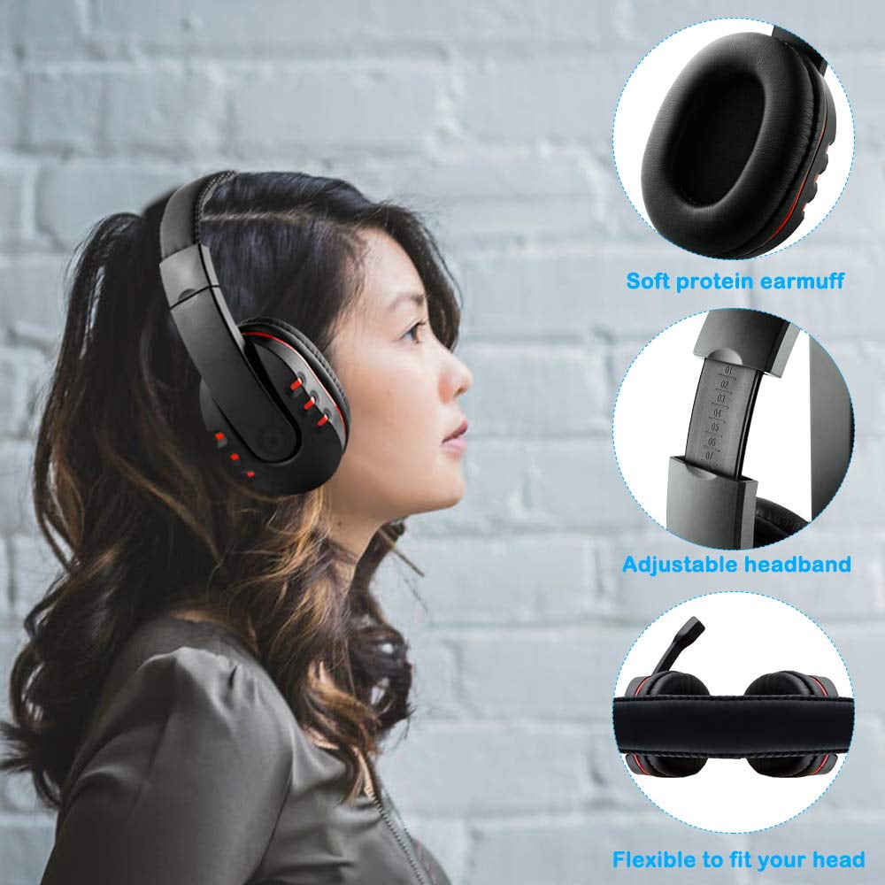 Gaming Headsets, 3.5mm Noise Isolating Over Ear Headphone with Mic and ...