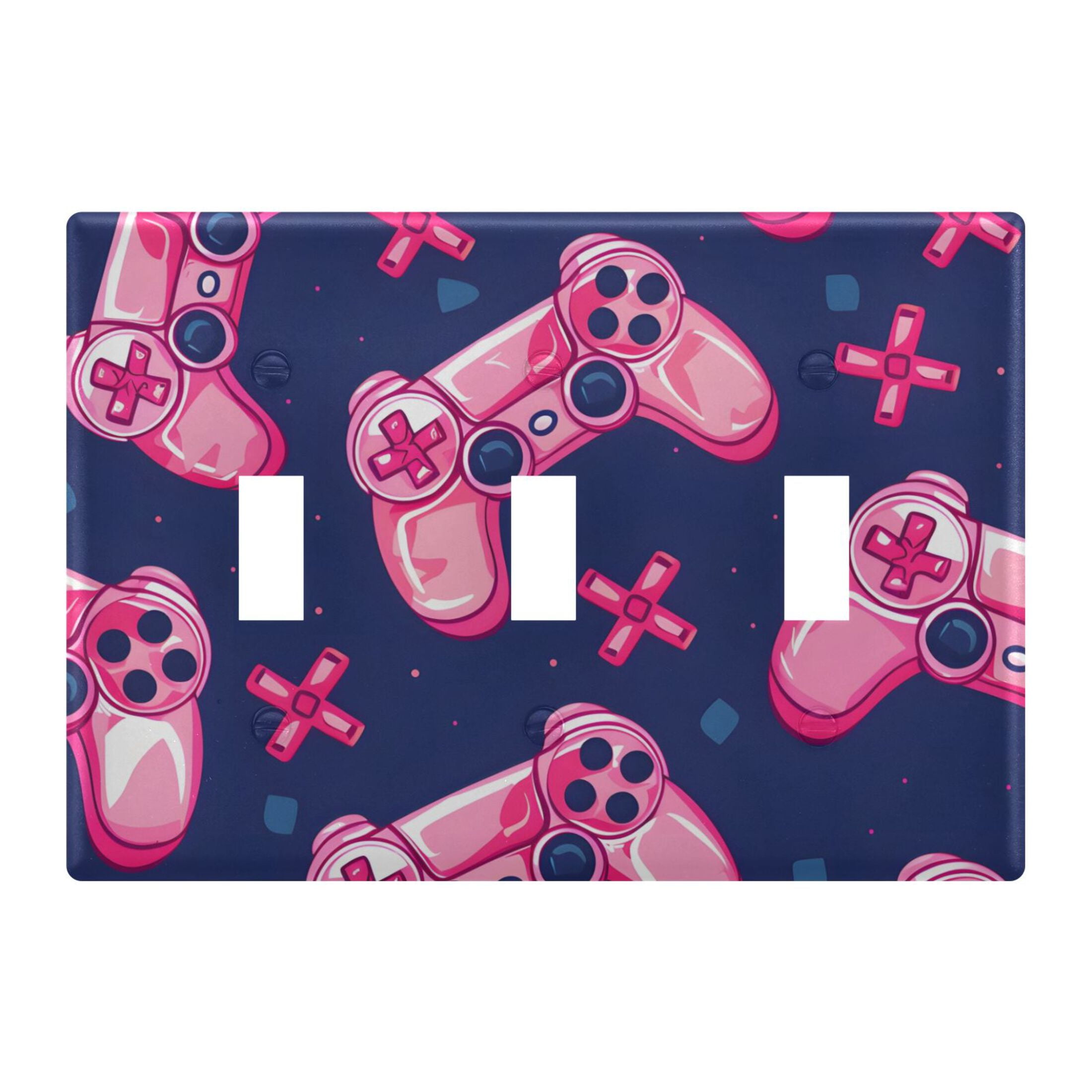 Gaming Joysticks and Button Light Switch Plate Covers 3 Gang Wall Plate ...