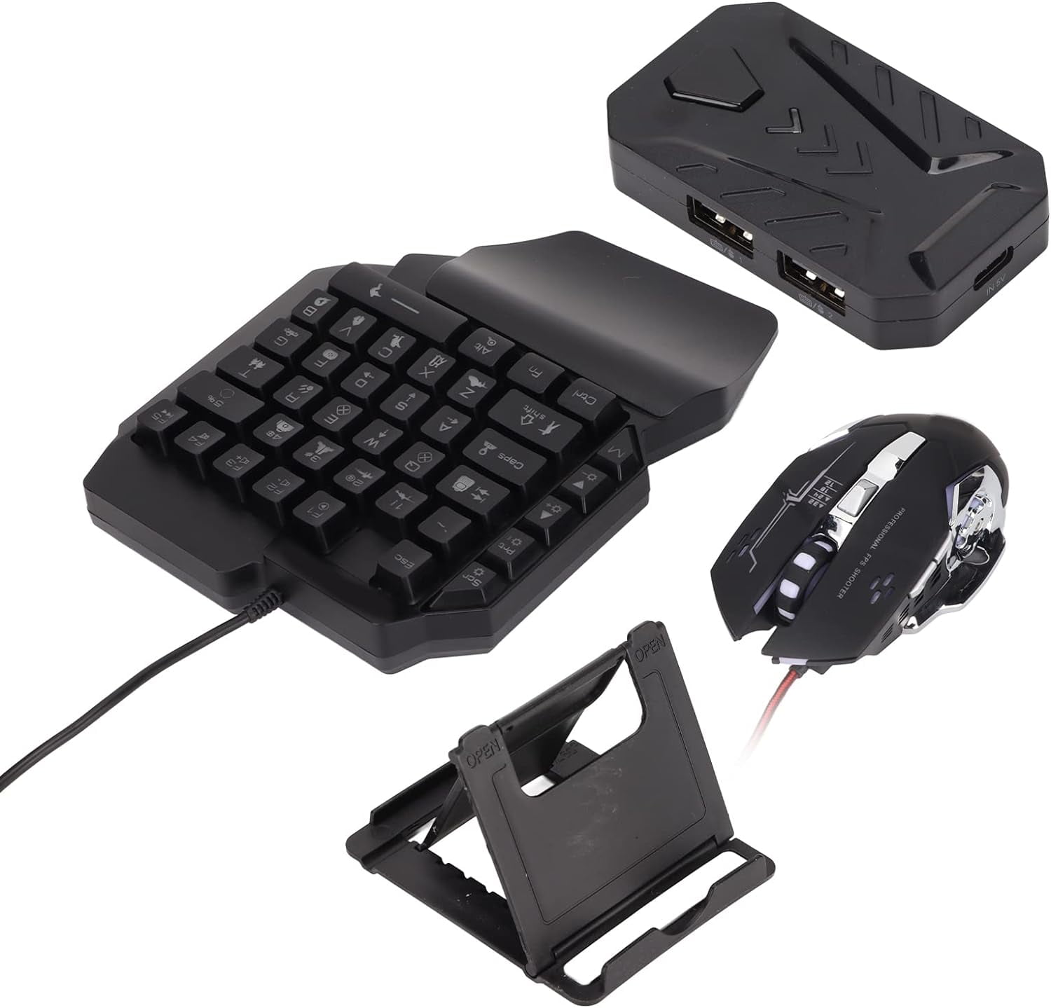 Gaming Keyboard And Mouse Combo, Wired Mechanical Backlit One Handed ...