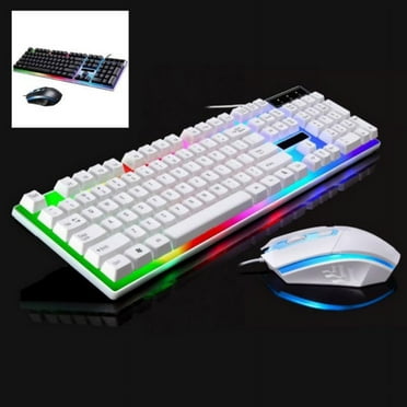 Rainbow Backlit Gaming Keyboard and Mouse Combo Set USB Keyboard RGB ...
