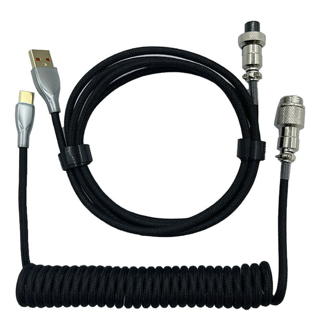 Gaming Keyboard Cable Professional Retractable Sturdy Connector Coiled ...