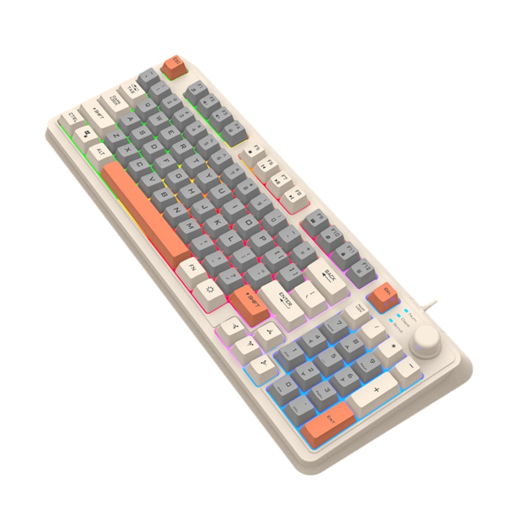 Gaming Keyboard Full Size LED Backlit Keycap Quiet Computer Keyboard 94 ...