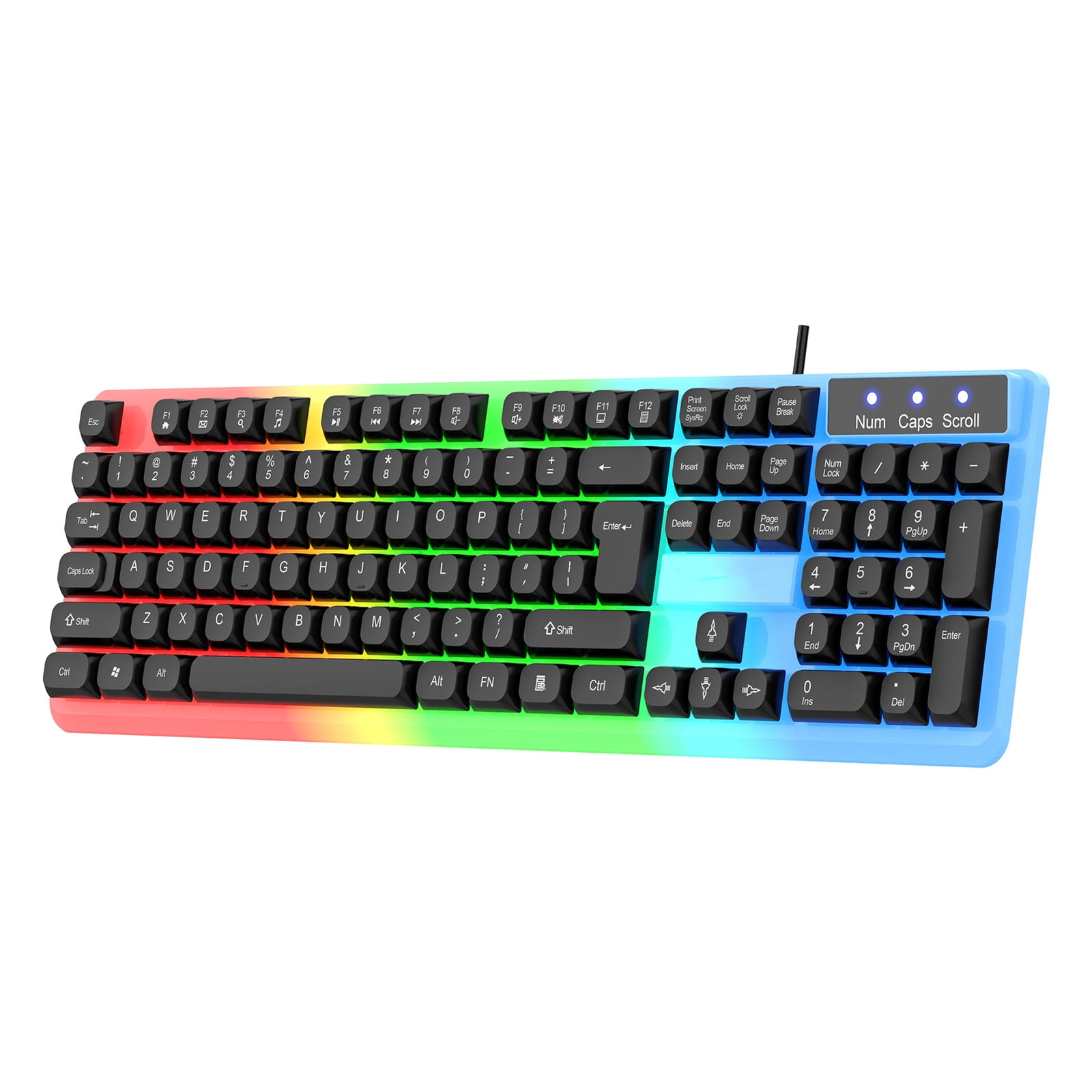 Gaming Keyboard Full Size LED Backlit Quiet Computer Keyboard 104 Keys ...