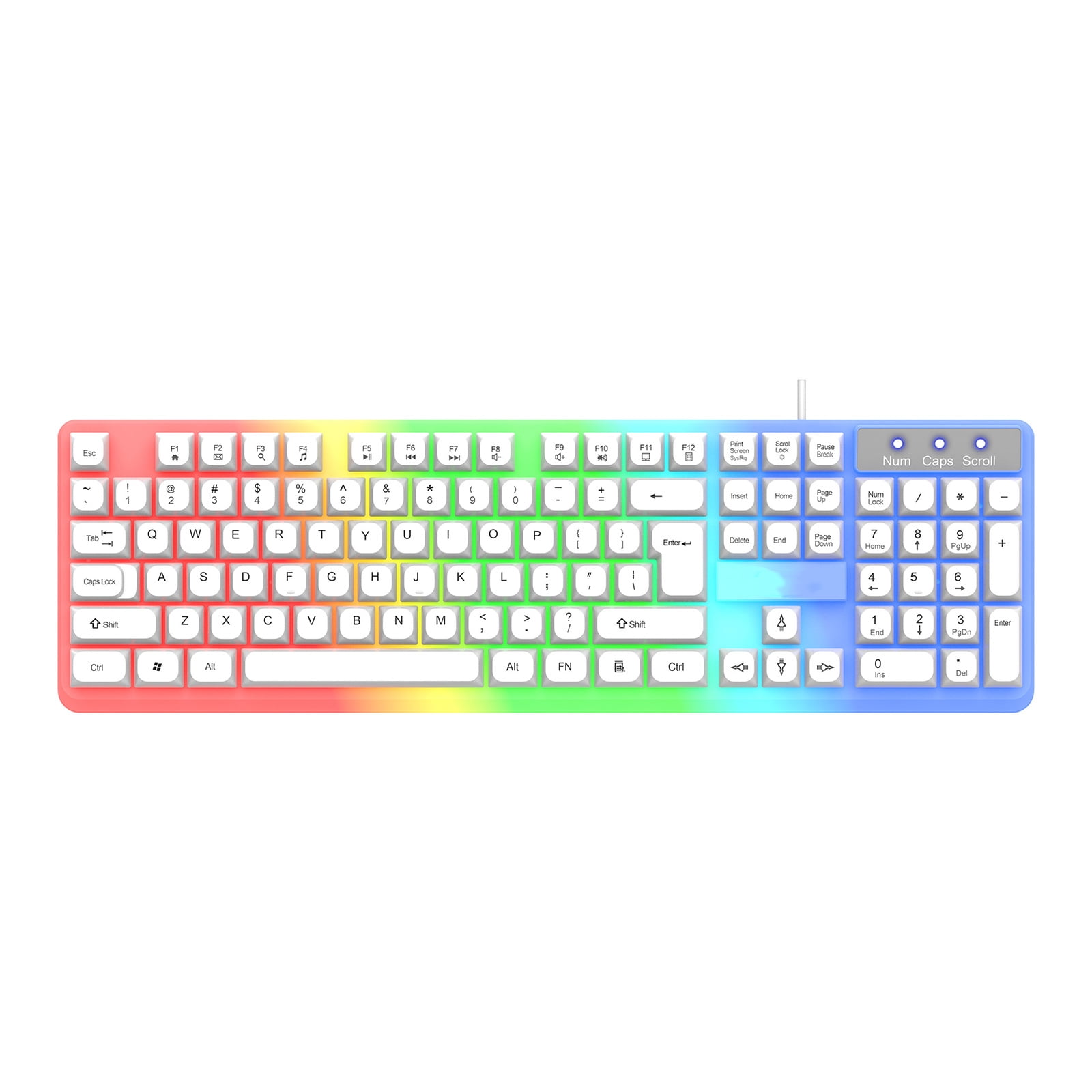 Gaming Keyboard Full Size LED Backlit Quiet Computer Keyboard 104 Keys ...