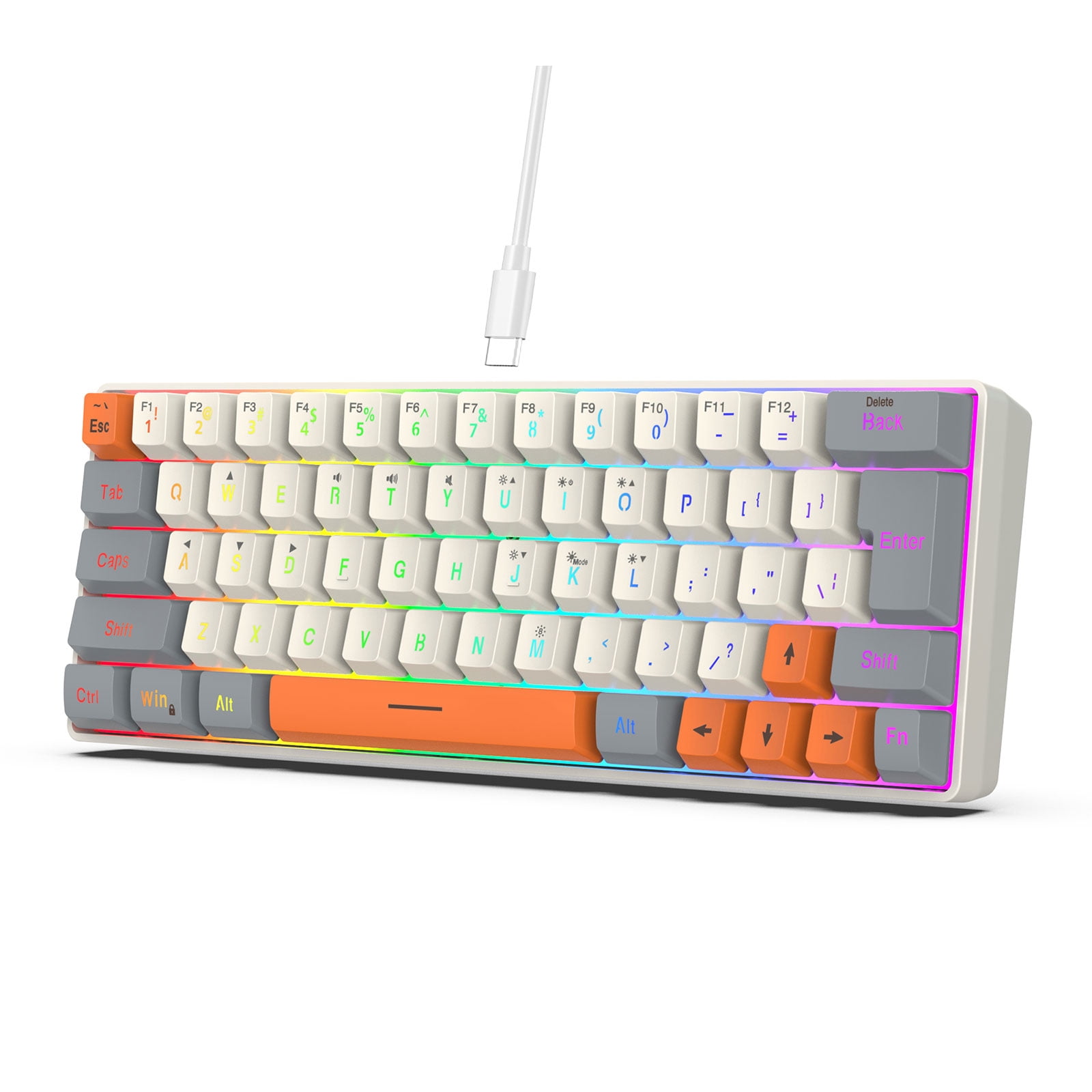 Gaming Keyboard Full Size LED Backlits Quiet Computer Keyboard ...