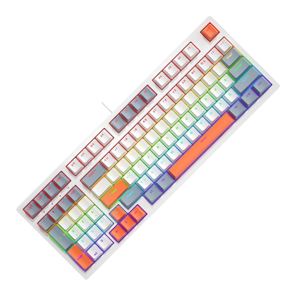 Gaming Keyboard Full Size LED Backlits Quiet Computer Keyboard ...