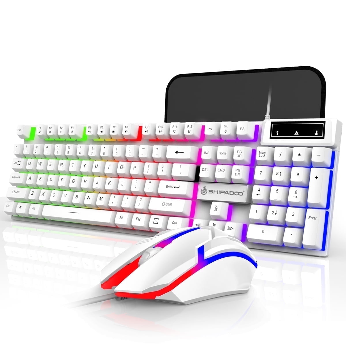 Cshidworld Gaming Keyboard and Mouse Combo, RGB Backlit, 104 Keys ...