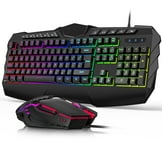 onn. 4-PC Gaming Starter Kit with LED Keyboard, Programmable Mouse ...