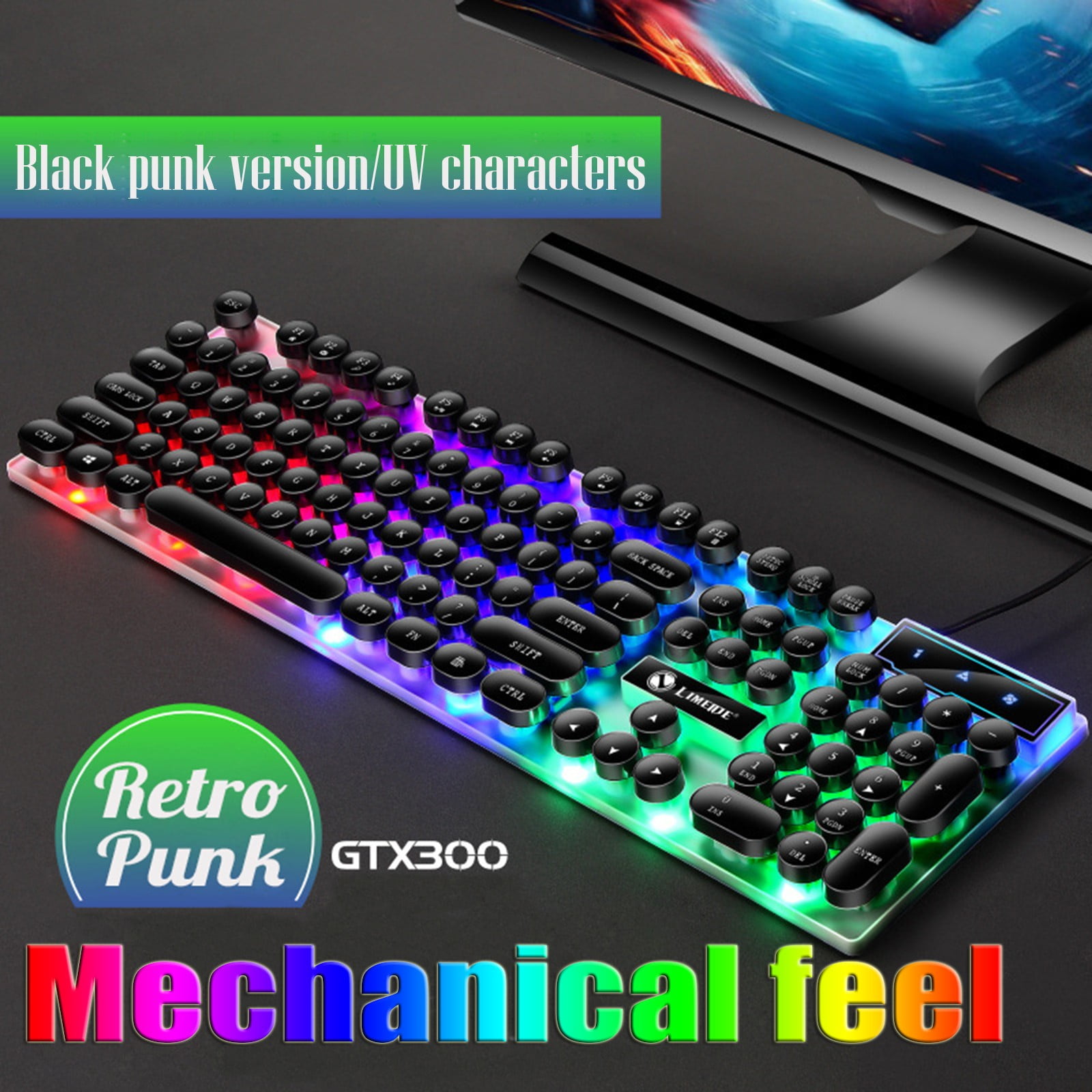 Gaming Keyboard and Mouse Combo, Metal Panel, 7 Color Backlits ...