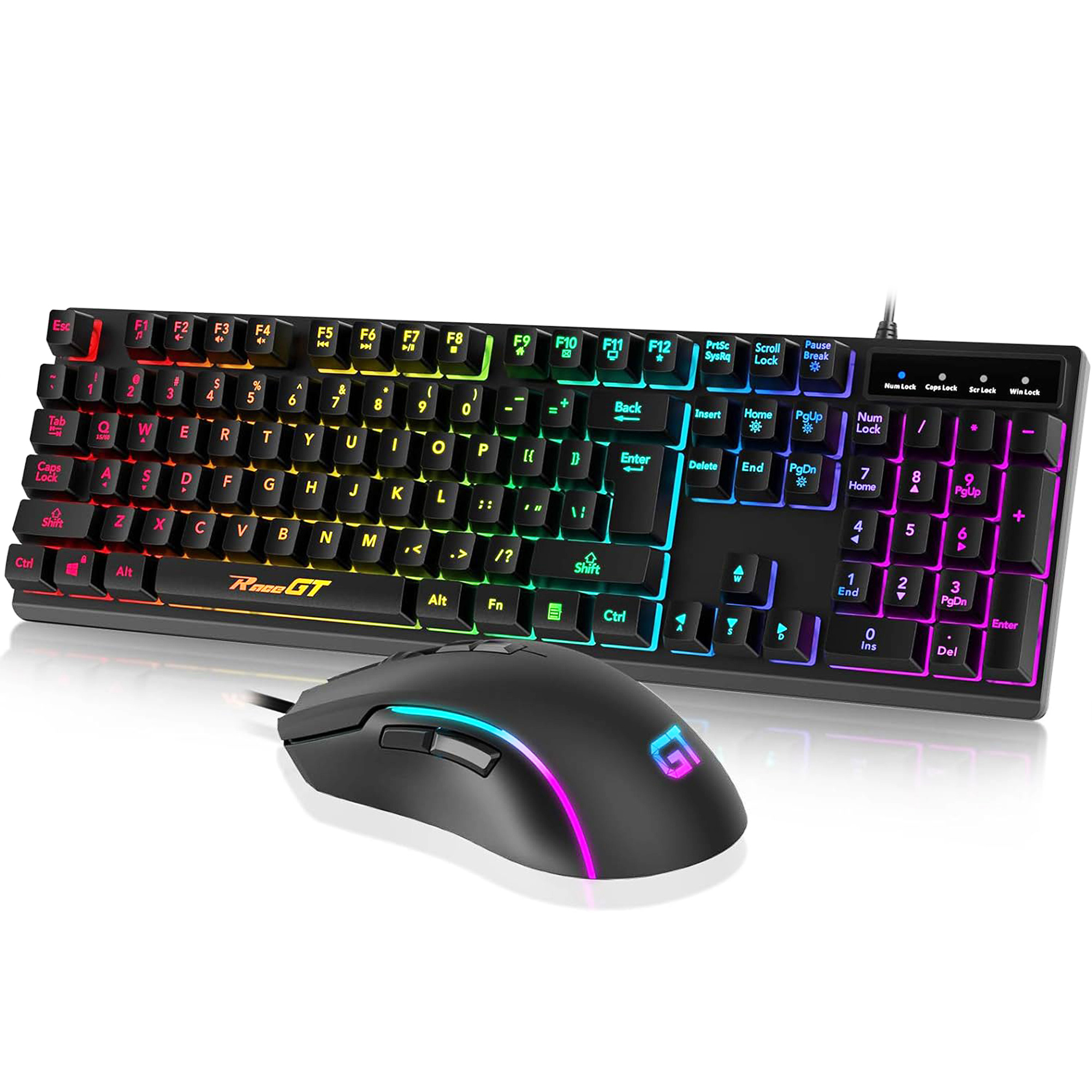 Large Print Wired Keyboard and Wireless Mouse Set - Walmart.com