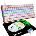 Gaming Keyboard and Mouse and Mouse Pad,Wired Rainbow Backlit ...