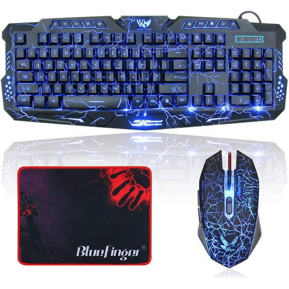 Gaming Keyboard and Mouse,USB Wired Backlit Gaming Mouse and Keyboard ...