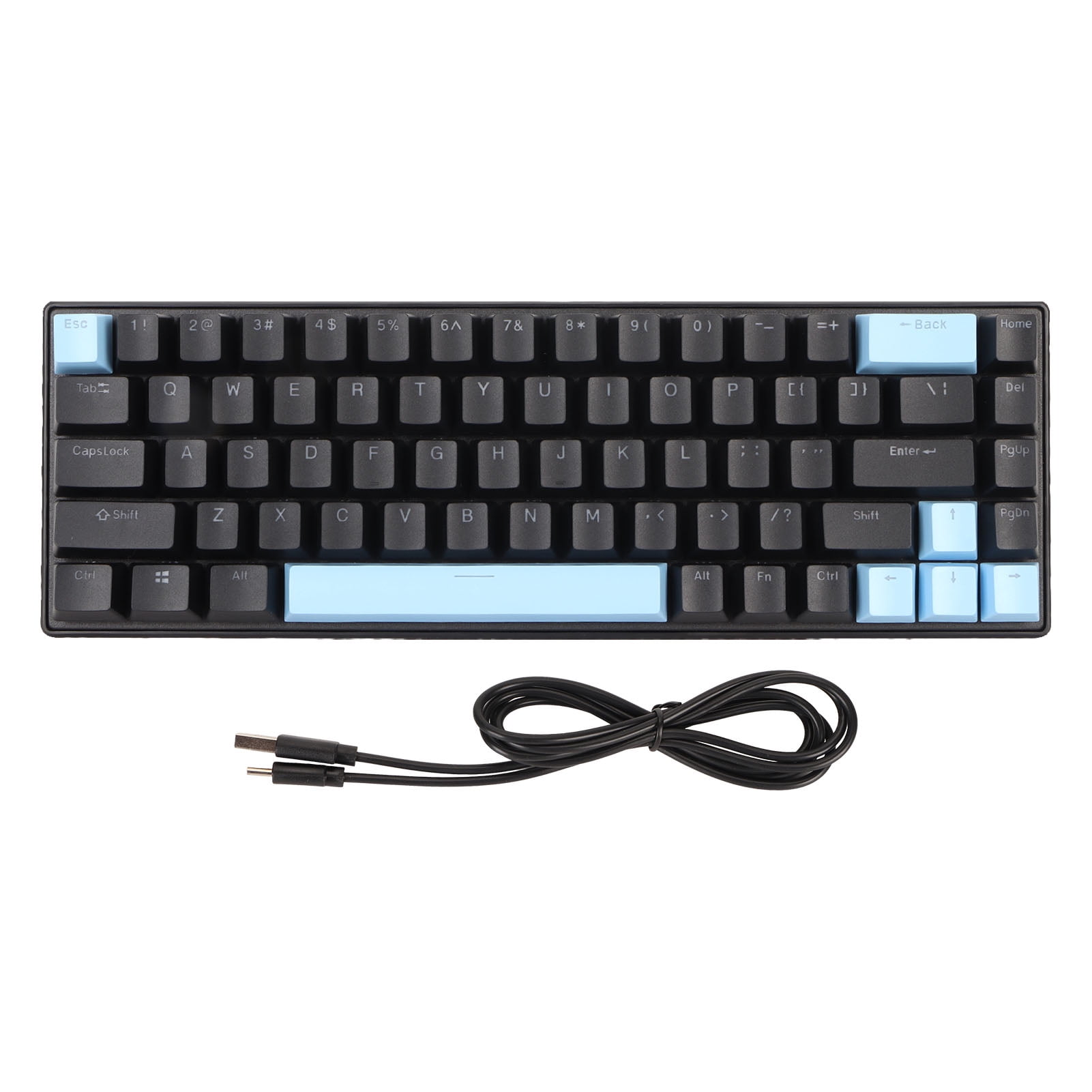 Gaming Keyboard USB 68 Keys Blue Switch N Key Rollover 10 RGB Backlit ...