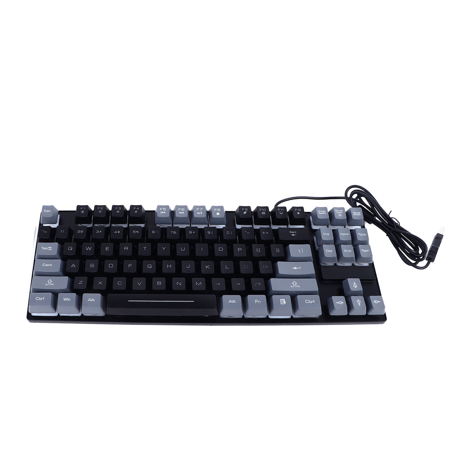 Gaming Keyboard USB 87 Keys RGB Backlit Floating Keycaps Contrast Color ...