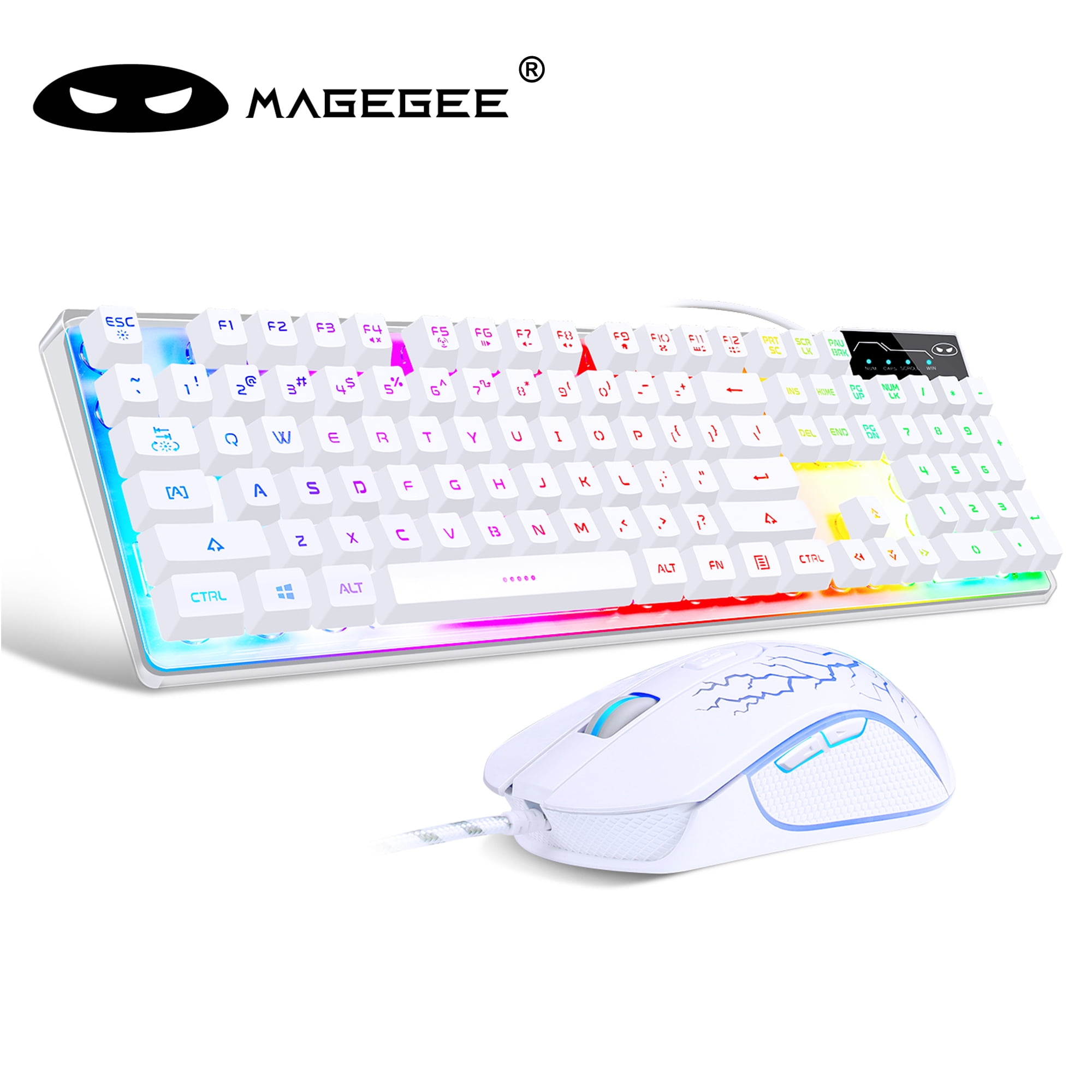 Gaming Keyboard and Mouse Combo, K1 LED Rainbow Backlit Keyboard with ...