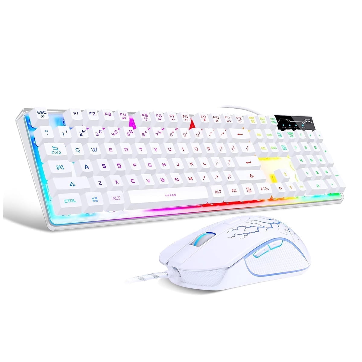 Gaming Keyboard and Mouse Combo, K1 RGB LED Backlit Keyboard with 104 ...