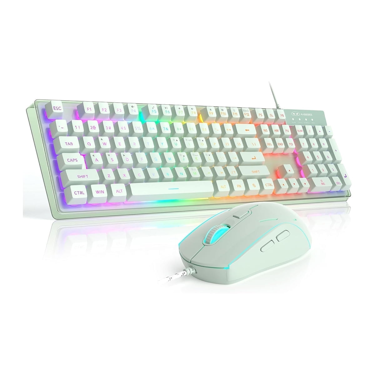 Gaming Keyboard and Mouse Combo, K1 RGB LED Backlit Keyboard with 104 ...