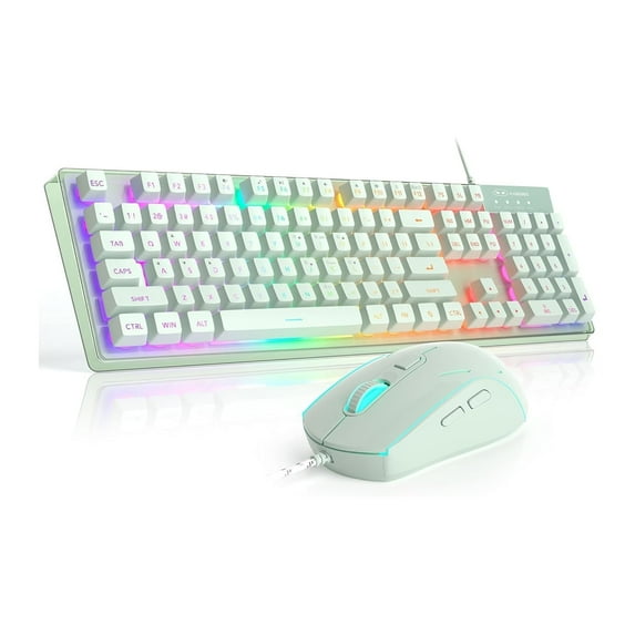 Gaming Keyboard and Mouse Combo, K1 RGB LED Backlit Keyboard with 104 ...