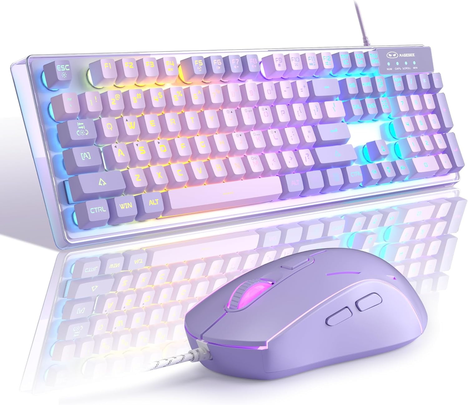 Gaming Keyboard and Mouse Combo, K1 RGB LED Backlit Wired Keyboard with ...