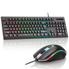 LED Backlit 3-Color Gaming Keyboard and Mouse Combo with Adjustable ...