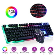 Shipadoo D500 RGB 104 Keys Gaming Keyboard and Mouse Combo, Black ...