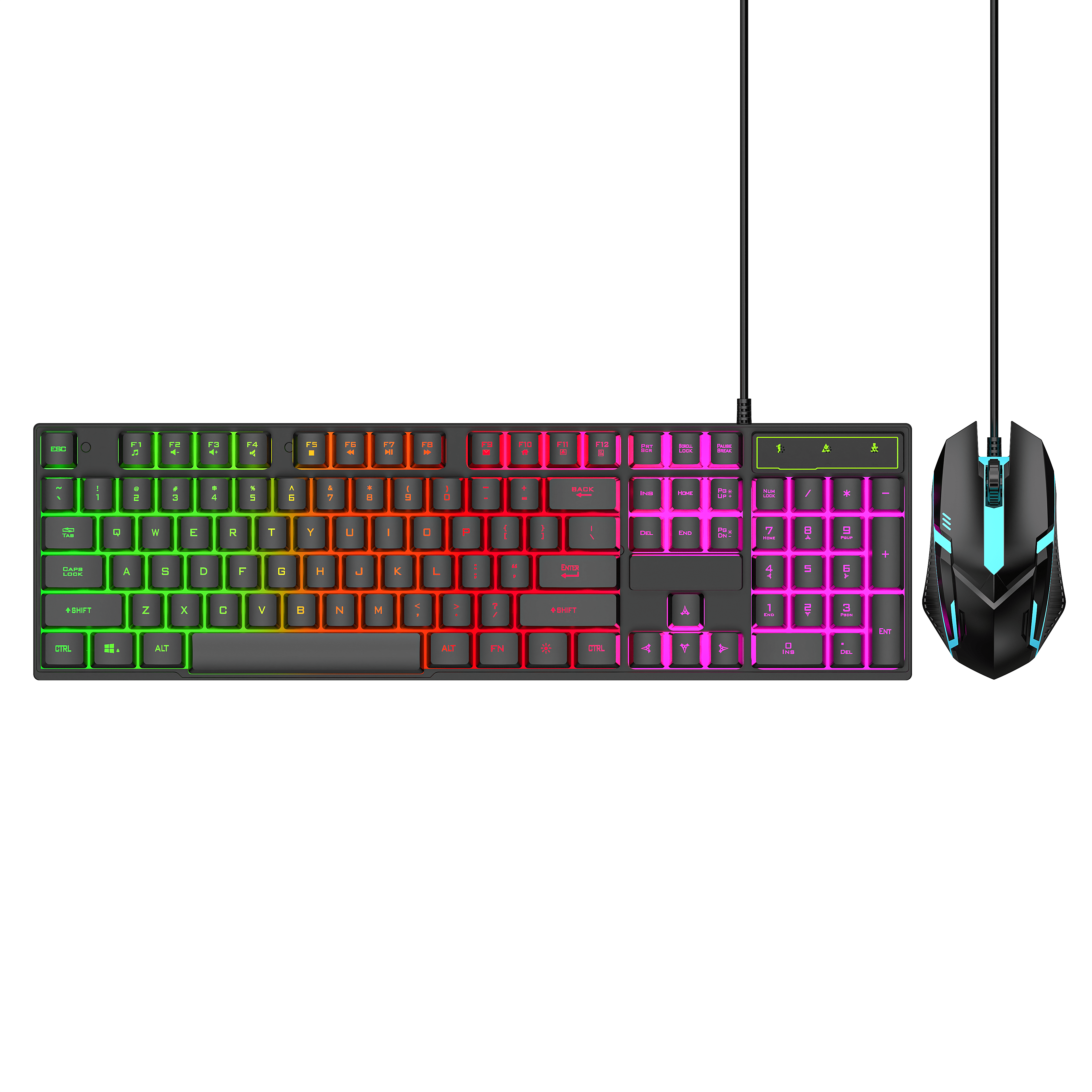 Gaming Keyboard and Mouse,RGB Backlit, 26 Anti-ghosting Keys, Volume ...