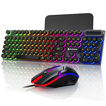 Wired Gaming Keyboard & Mouse Combo, RGB Backlit Keyboard and Mouse and ...