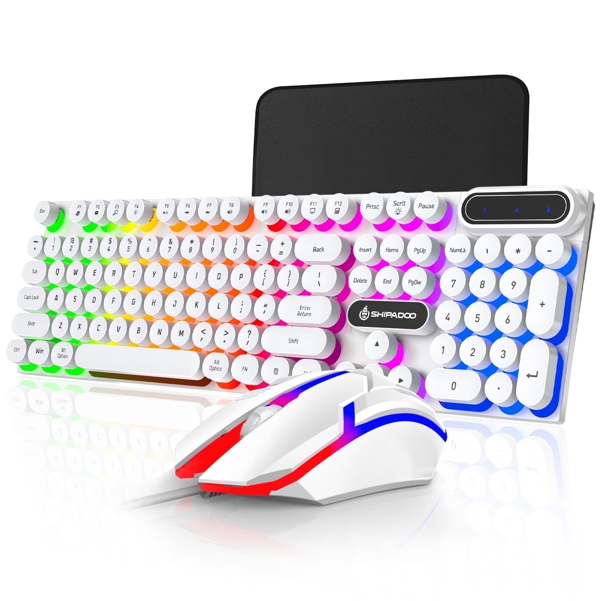 Cshidworld Wired Gaming Keyboard and Mouse Combo, RGB Backlit, 104 Keys ...