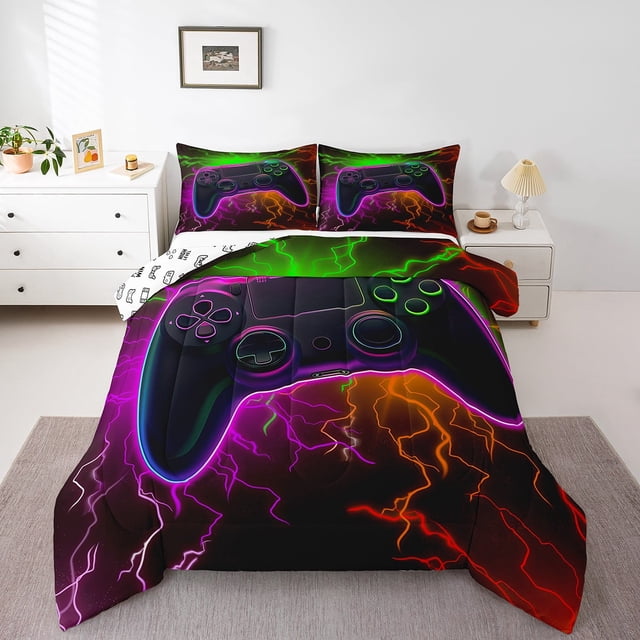 Gaming Queen Comforter Set - Gamer Comforter Queen Size Bedding Set ...