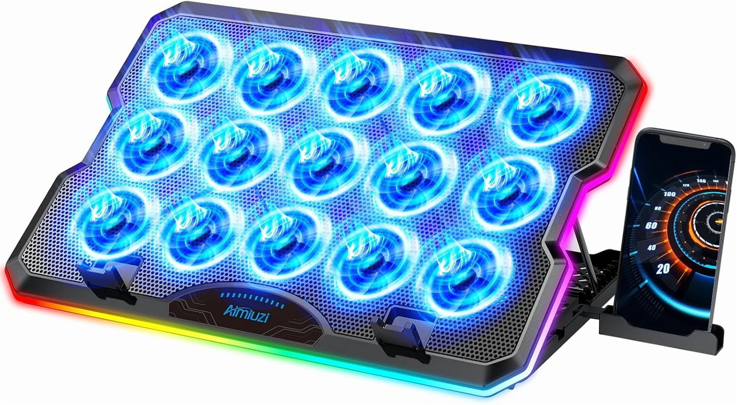 Gaming Laptop Cooling Pad, Laptop Cooler with 15 Quiet Fans for 12-17.3 ...