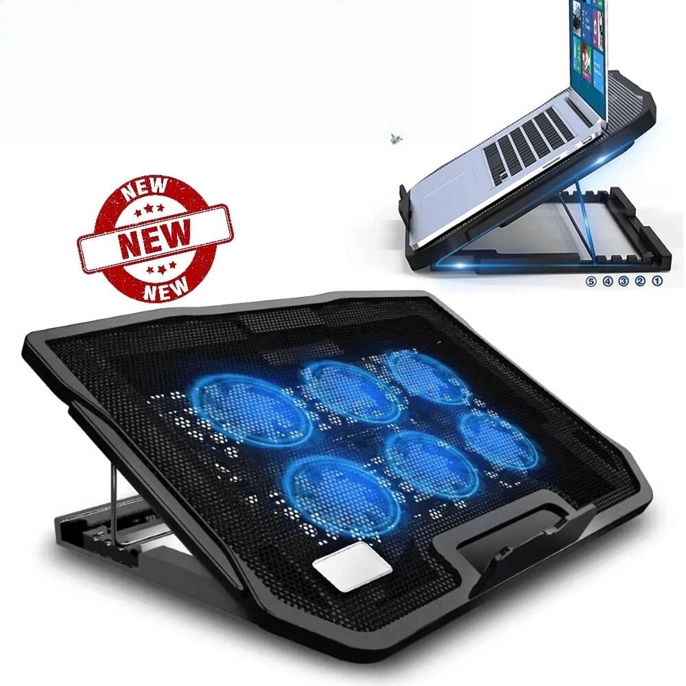 Gaming Laptop Cooling Pad With 6 Cooling Fans, USB Port, Adjustable ...