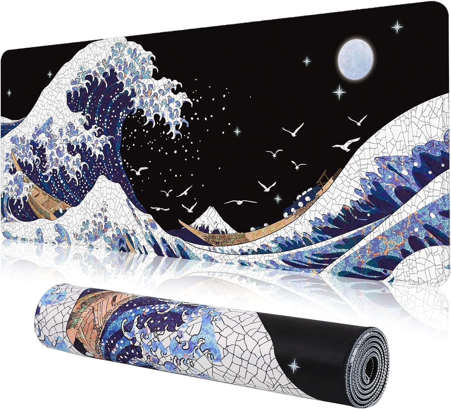 Gaming Laptop Mouse Pad,Blue Sea Wave Big Mice Pads PC Keyboard ...