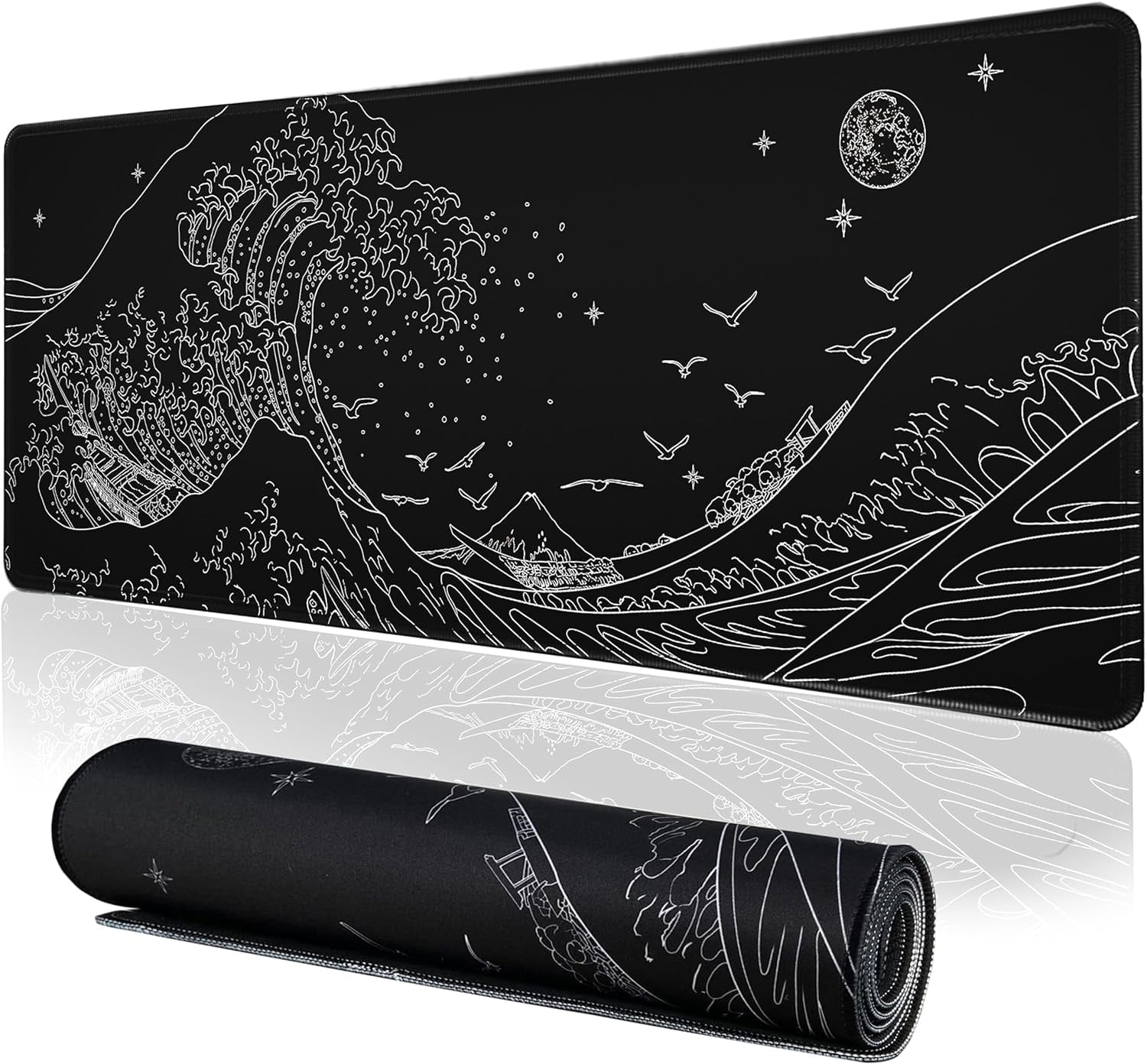 Gaming Laptop Mouse Pad,Sea Wave Big Desk Pads PC Keyboard Waterproof ...