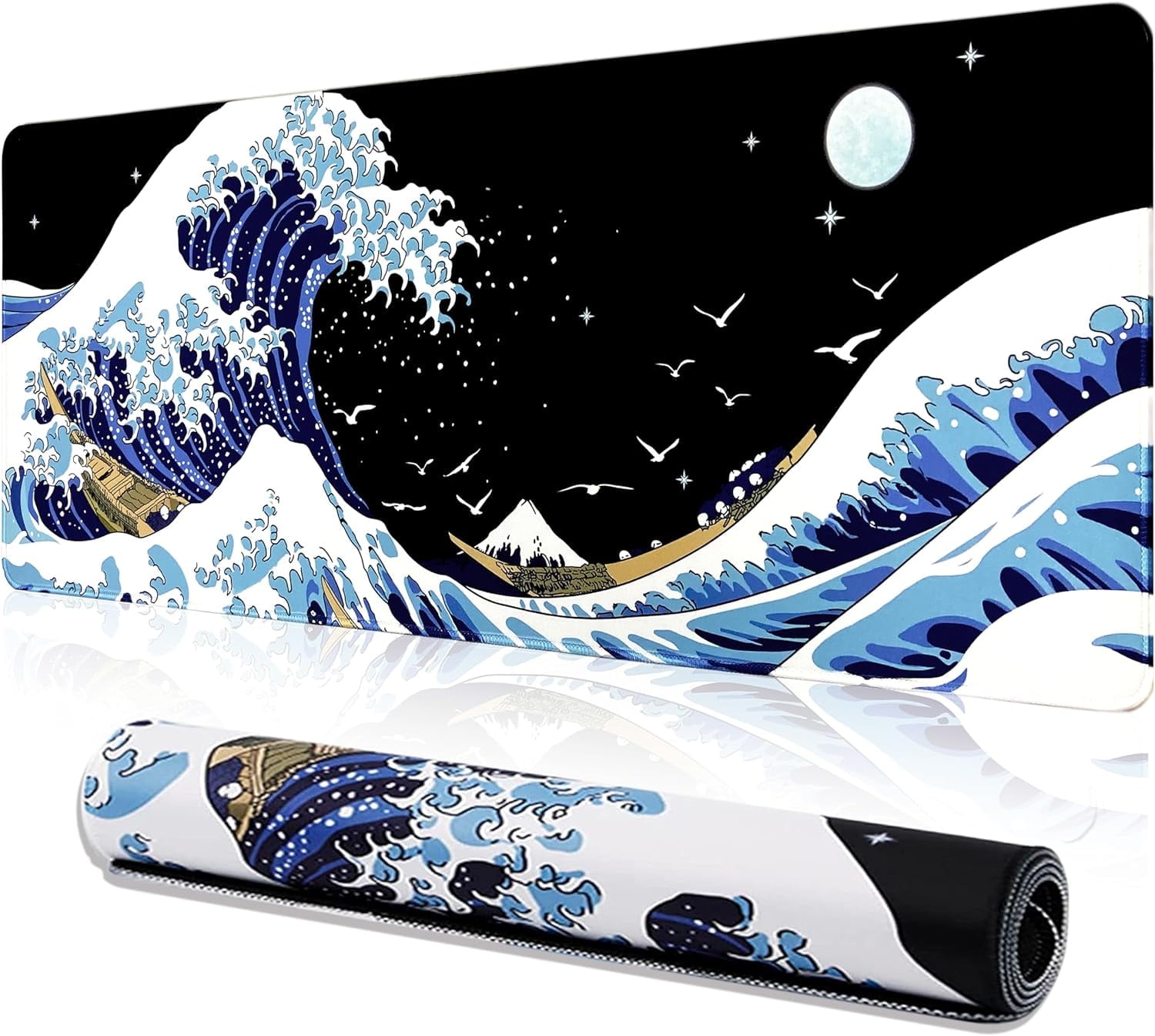 Gaming Laptop Mouse Pad,Sea Wave Big Mice Pads PC Keyboard Waterproof ...