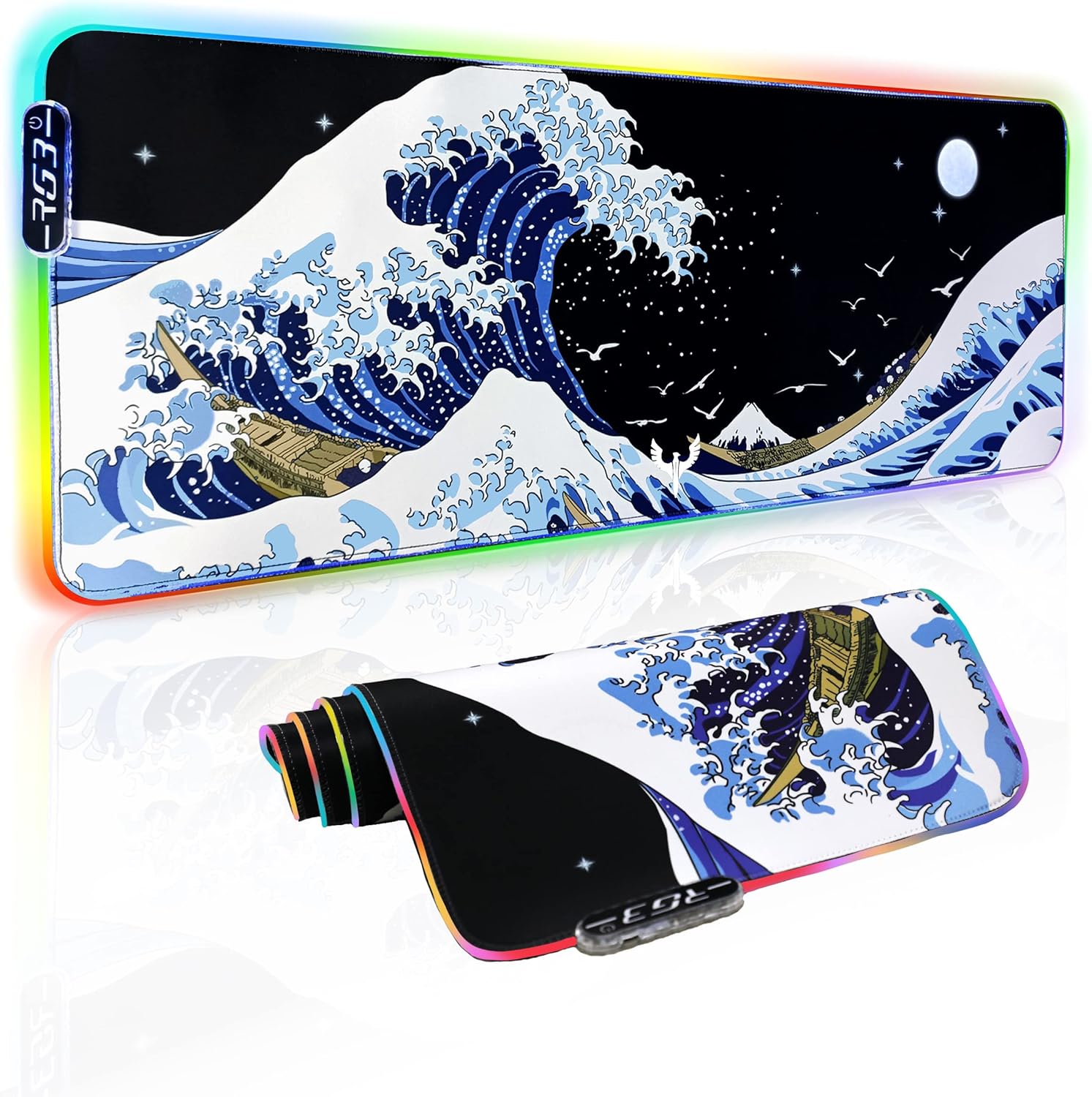 Gaming Laptop Mouse Pad,Sea Wave Big Mice Pads PC Keyboard Waterproof ...