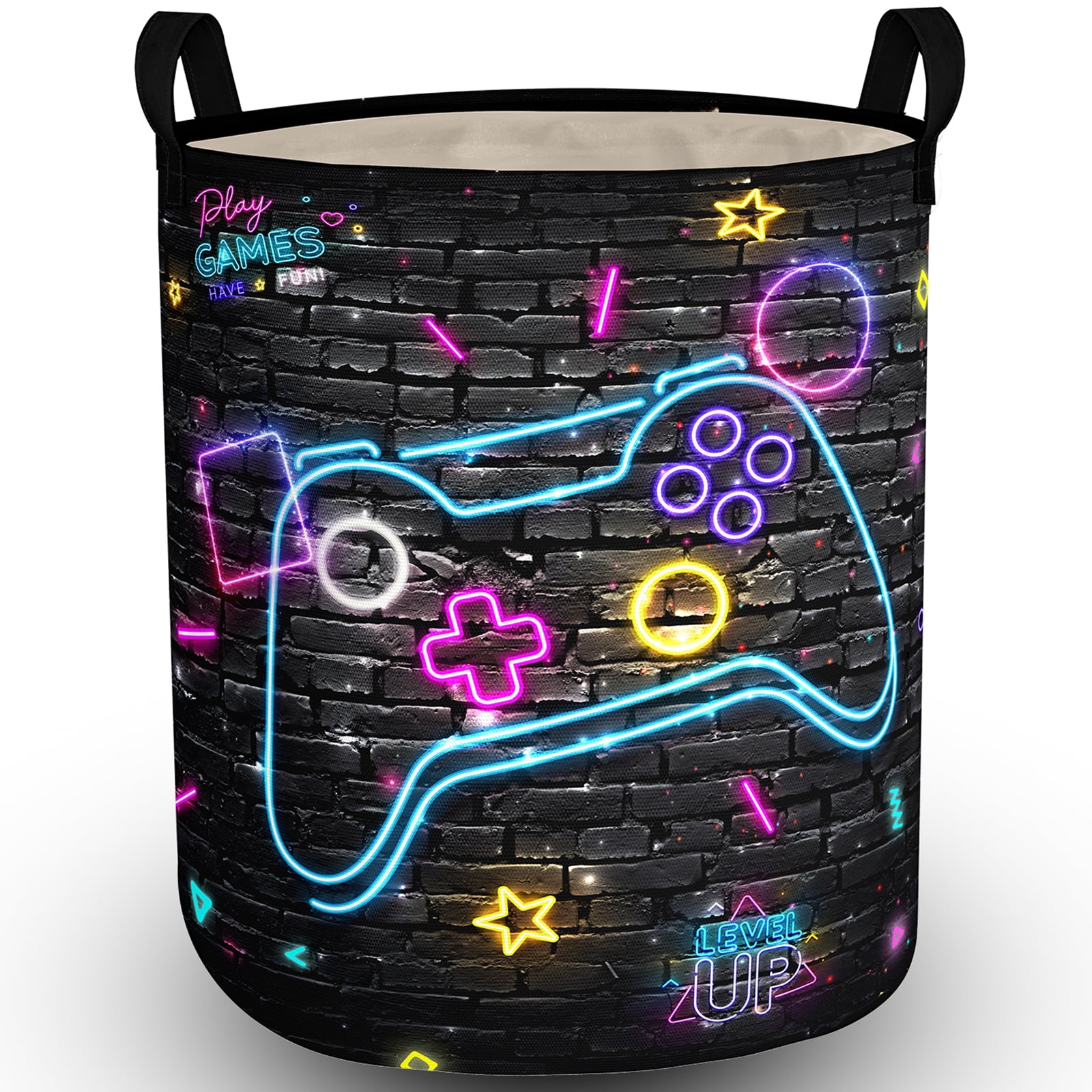 Gaming Laundry Basket with LiningFoldable Kids Game Controller Laundry ...